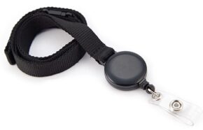Black Lanyard with breakaway and Retractable/Zinger Combo : Unicard